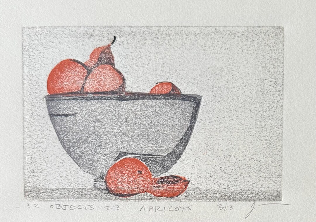 52 Objects - 23 (apricots) - Woodblock Print - Etsy