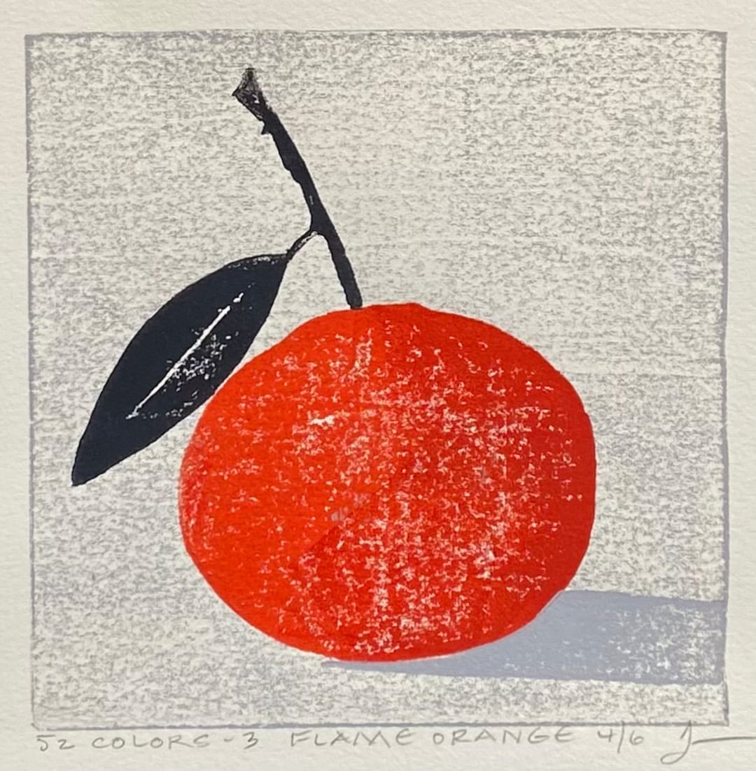 52 Colors 3 Flame Orange Original Handprinted Woodblock - Etsy