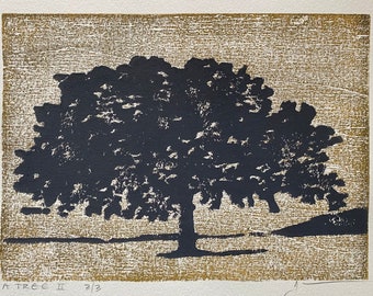 Woodblock Print Tree - Etsy