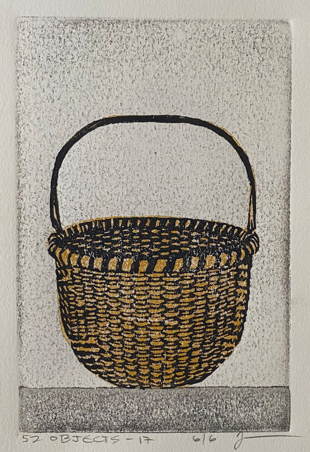 52 Objects - 17, Basket - Woodblock Print - Etsy
