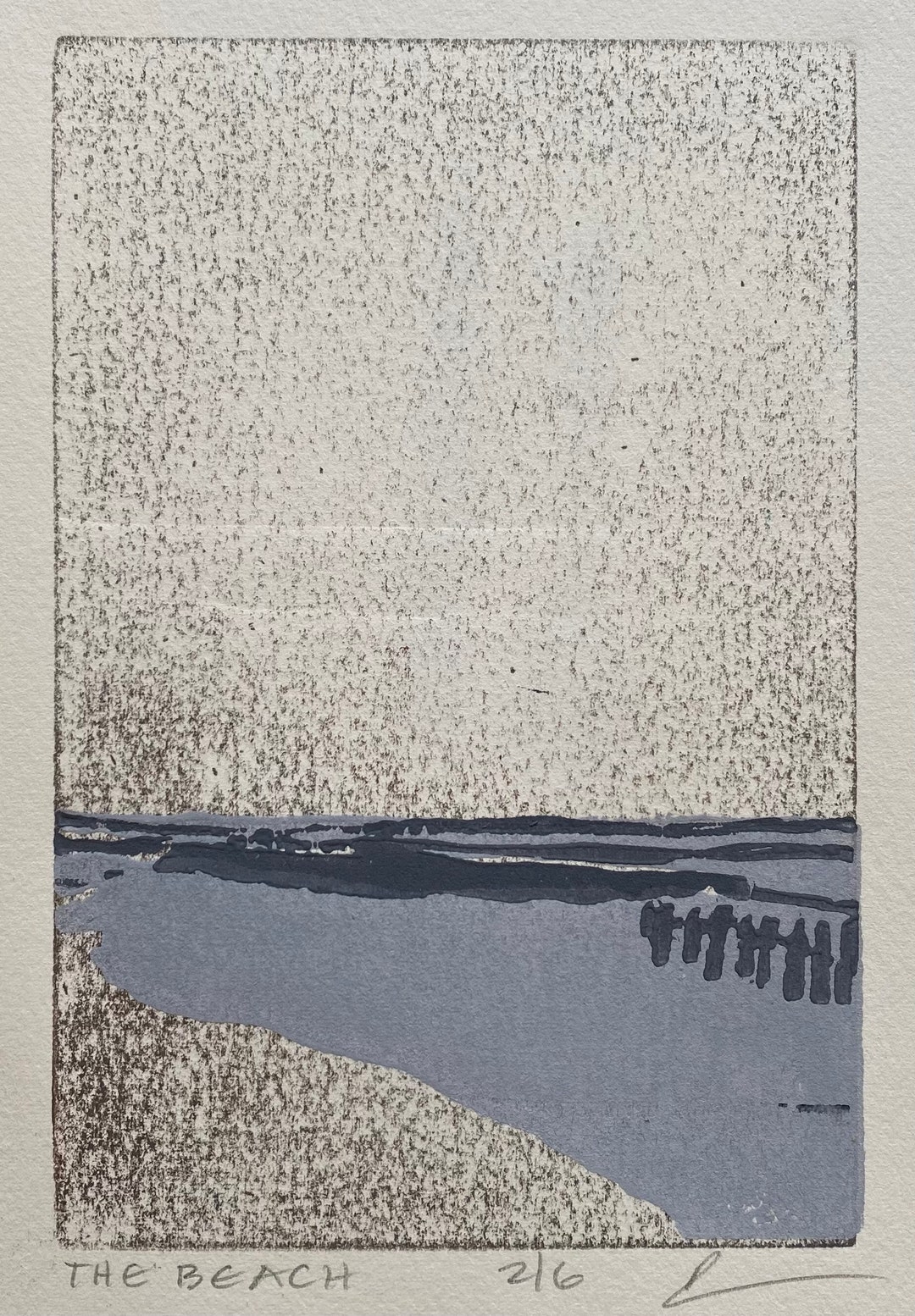 The Beach - Woodblock Print - Etsy