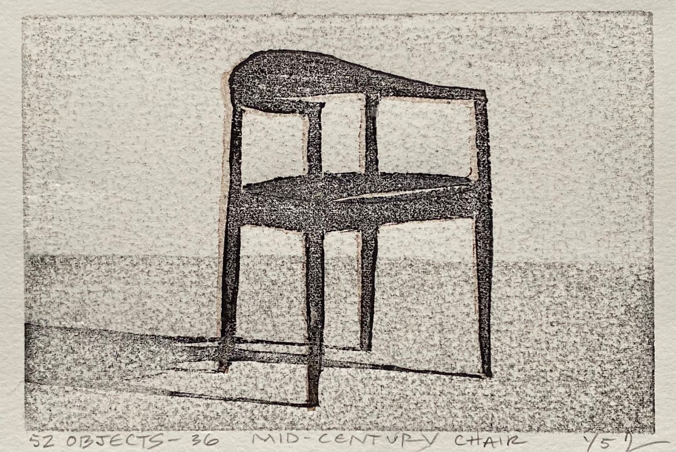 52 Objects 36 Mid-century Chair Woodblock Print - Etsy