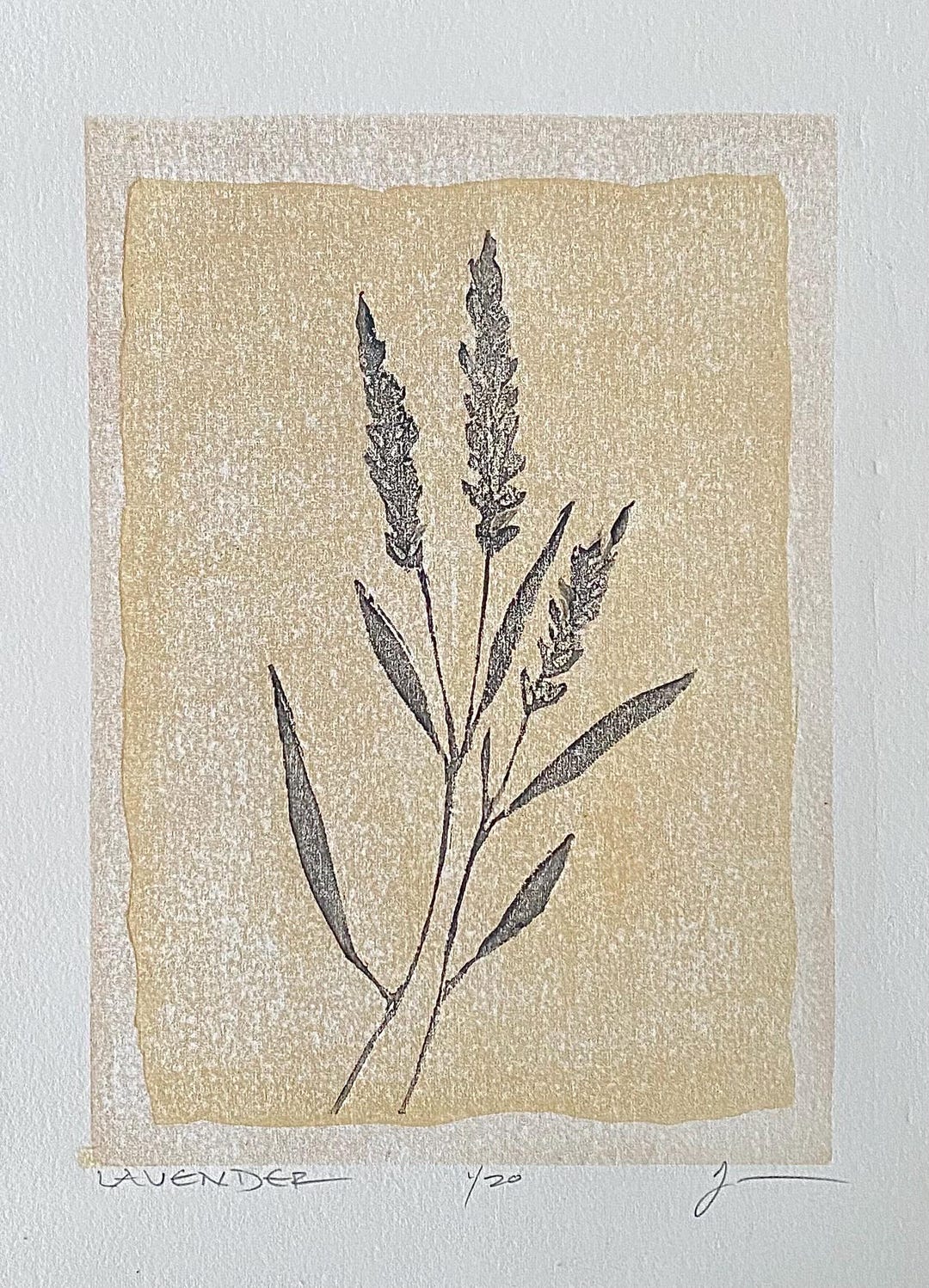 Lavender - Original Handprinted Linocut Reduction Print - Etsy