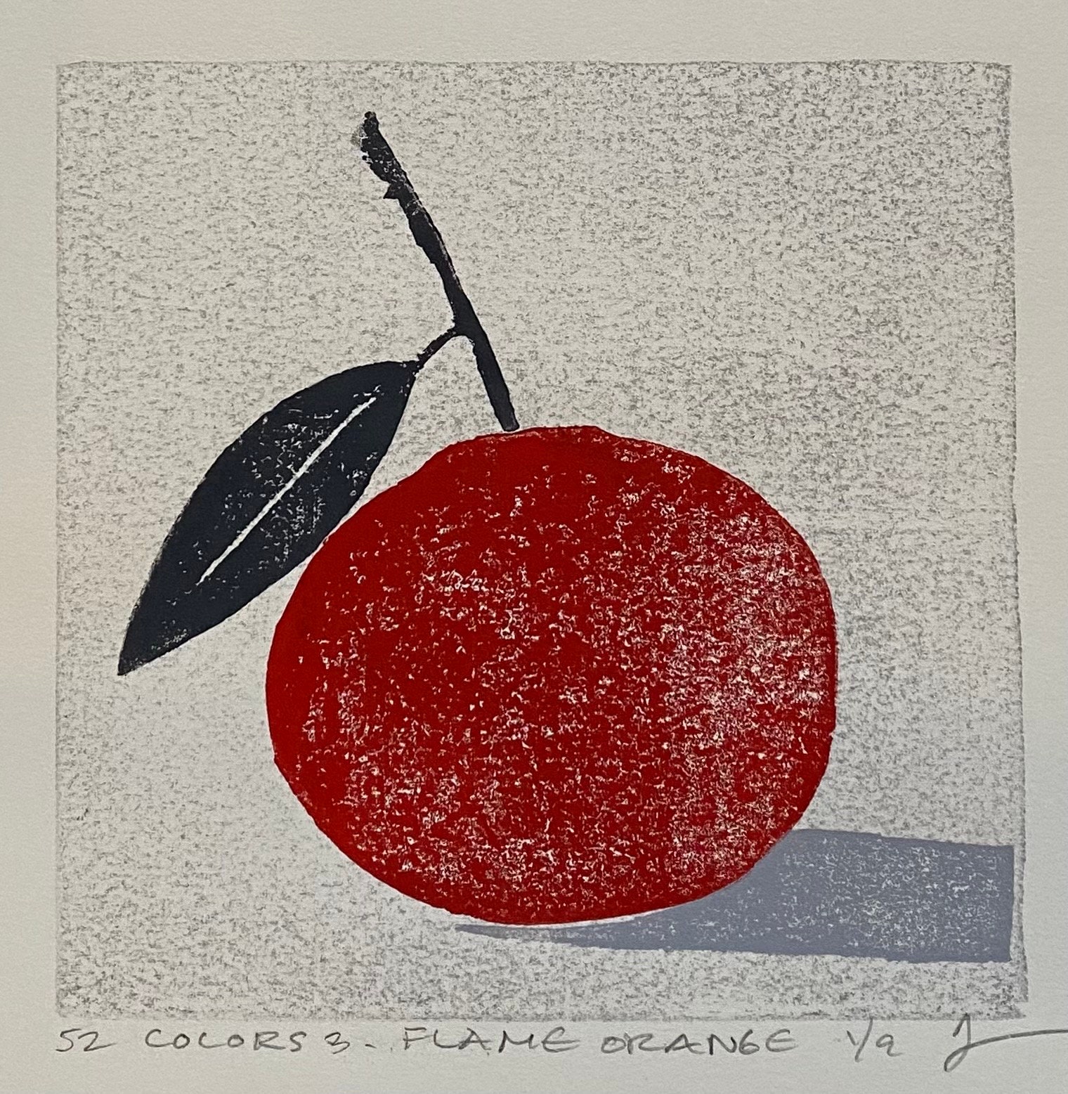 52 Colors 3, Flame Orange Original Handprinted Woodblock Print - Etsy