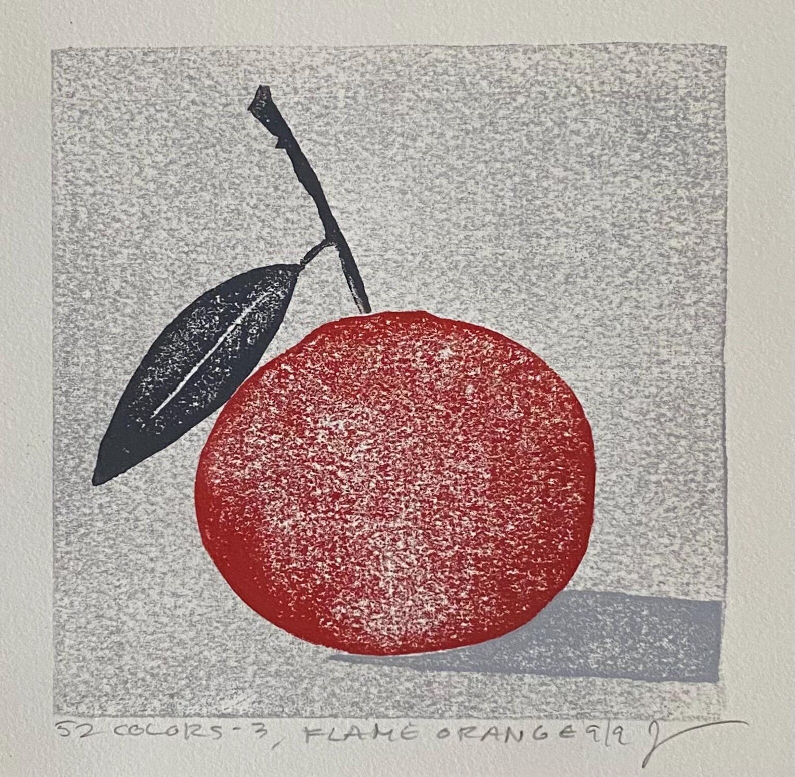 52 Colors 3, Flame Orange Original Handprinted Woodblock Print - Etsy