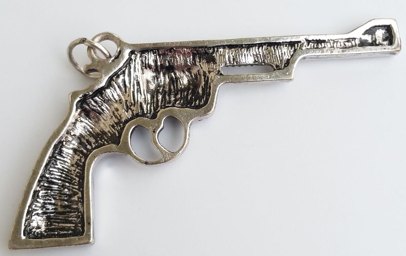 Pistol / Revolver charm pendant | Etsy