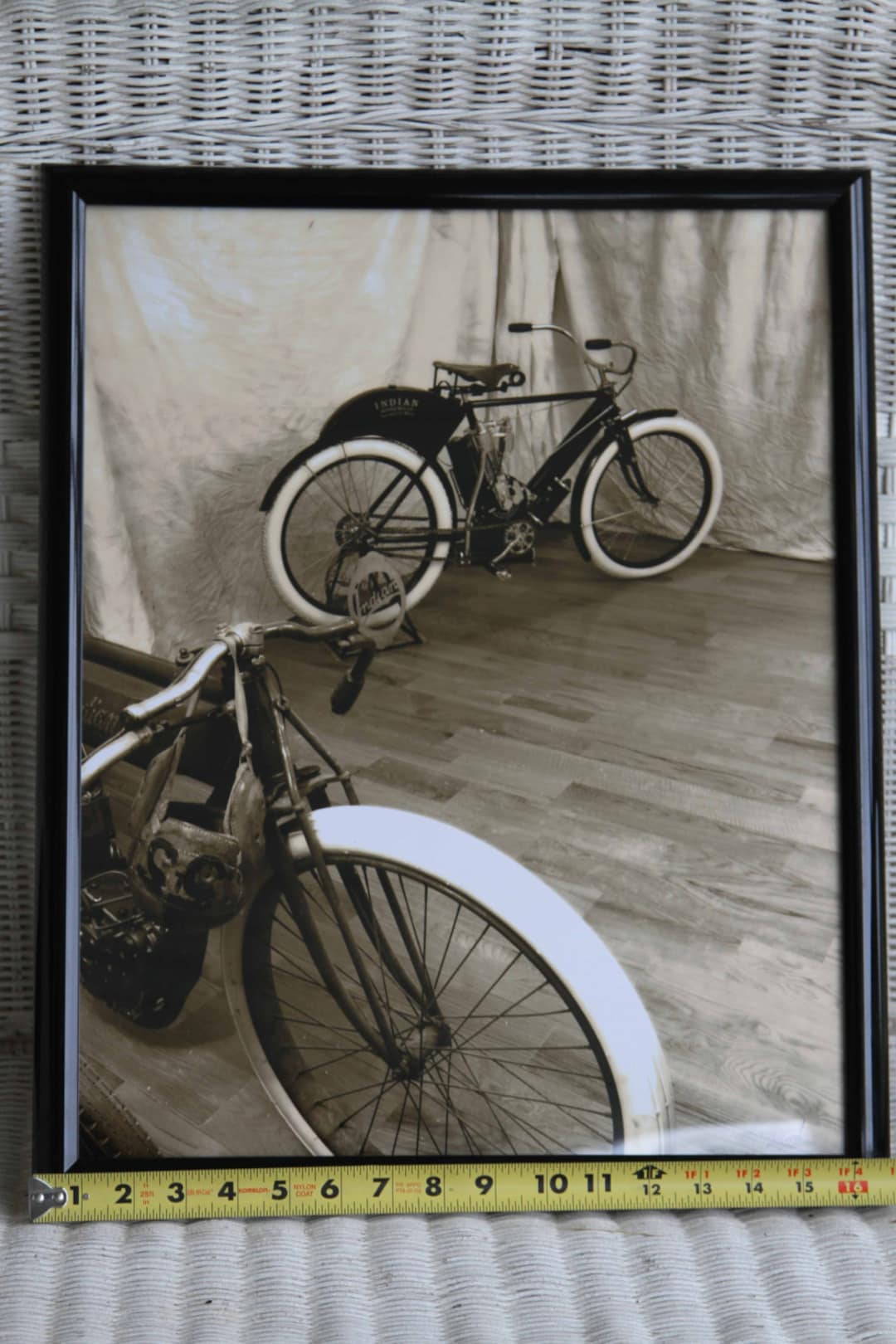16x20 Inch Poster of a 1908 Indian Motorcycle and a Racer in the ...