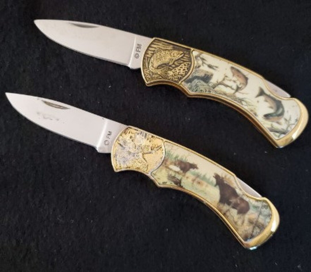 Rainbow Trout and Moose Collectors Knives by the Franklin Mint - Lot of ...