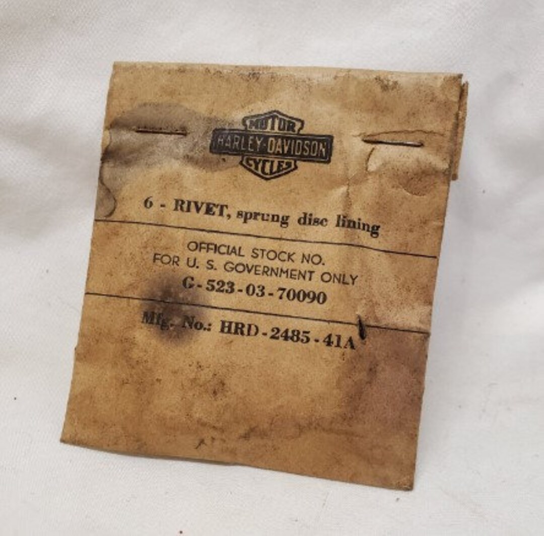 NOS Vintage Harley-davidson Disc Lining Rivet, in Original Package From ...