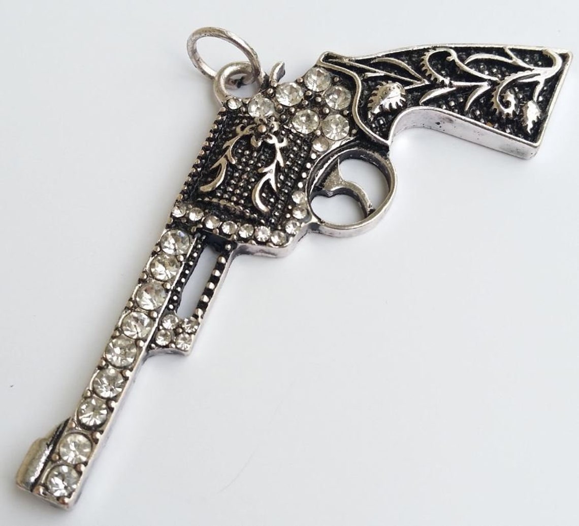 Pistol / Revolver Charm Pendant | Etsy
