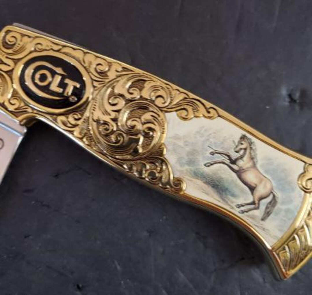 Colt Rampant Stallion Logo Revolver Collectors Knife (N2163) - Etsy