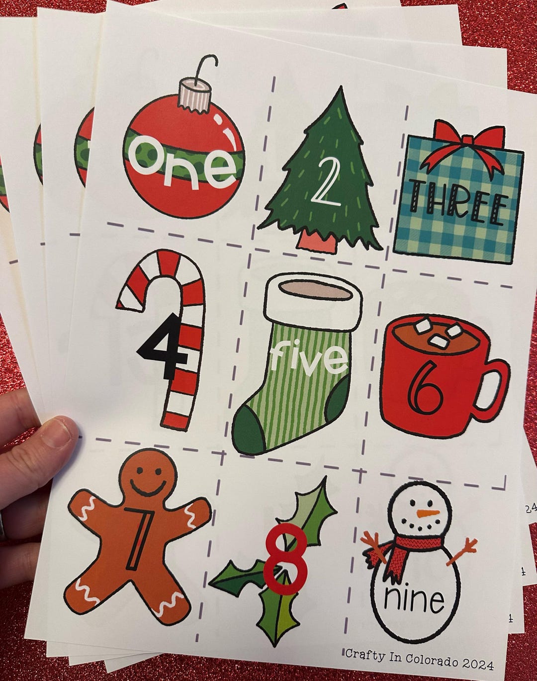 Printable Advent Holiday Numbers digital, Printable Christmas Countdown ...