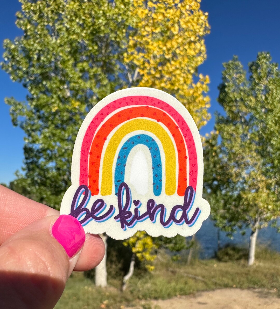 Be Kind Rainbow Sticker, Waterproof, Uplifting Gift - Etsy
