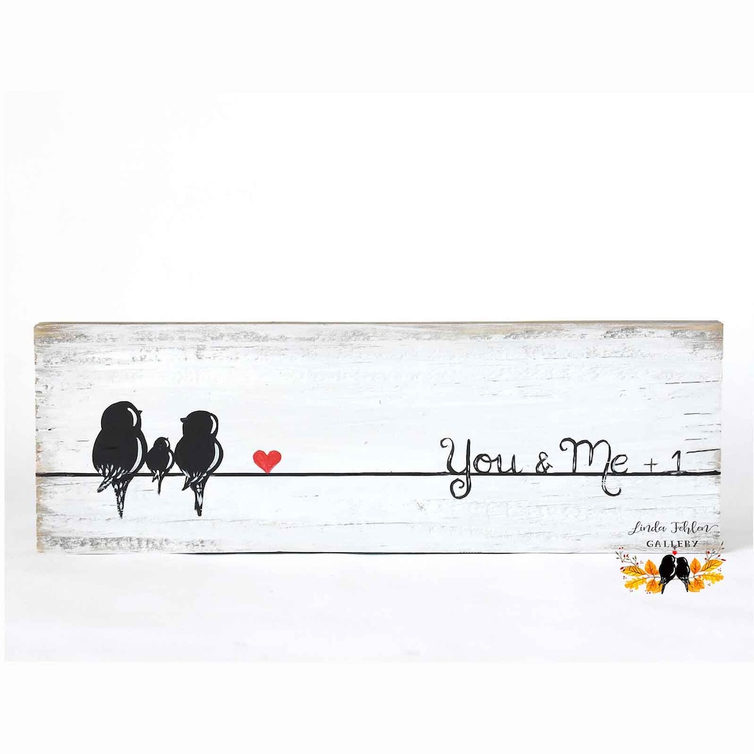 Three Little Birds Sign, Bird Family of 3 Art, Mother's Day, 5th ...