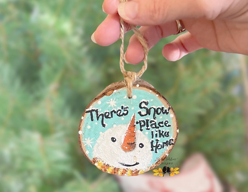 There's Snow Place Like Home Christmas Ornament, Snowman Wood Ornament ...