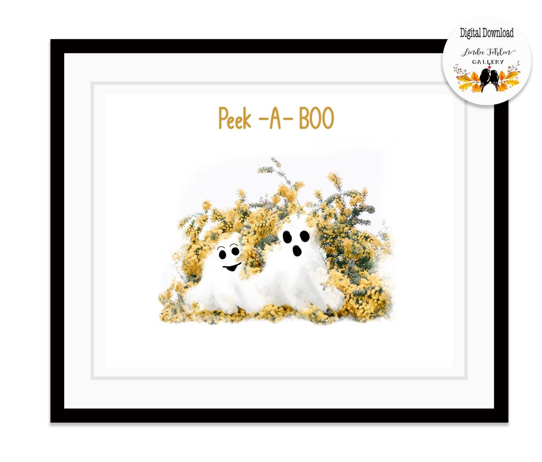 Cute Ghosts Print, Peek A Boo Ghost Digital Download, Fun Halloween ...