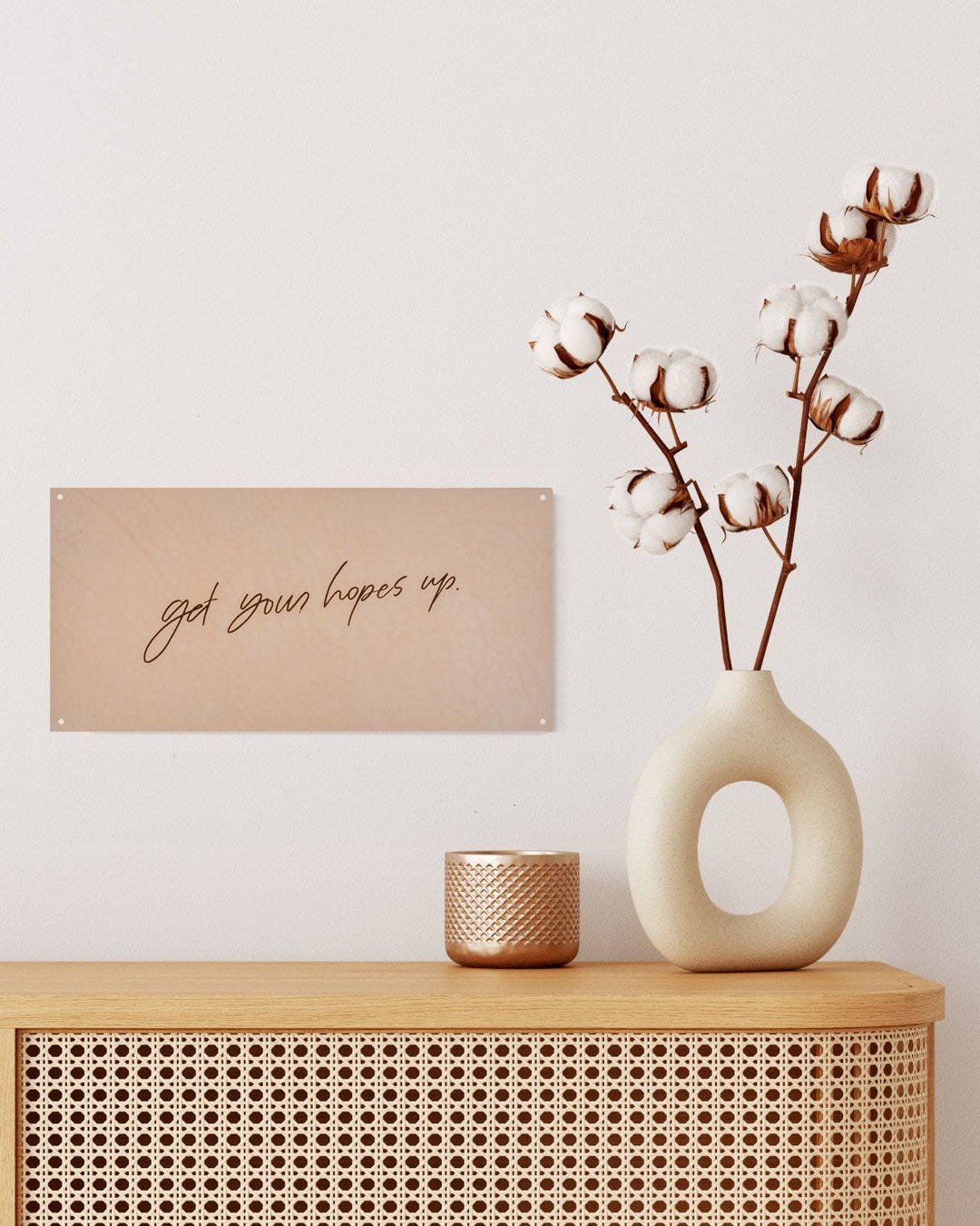 Get Your Hopes up Leather Banner Wall Art Home Decor Sign - Etsy