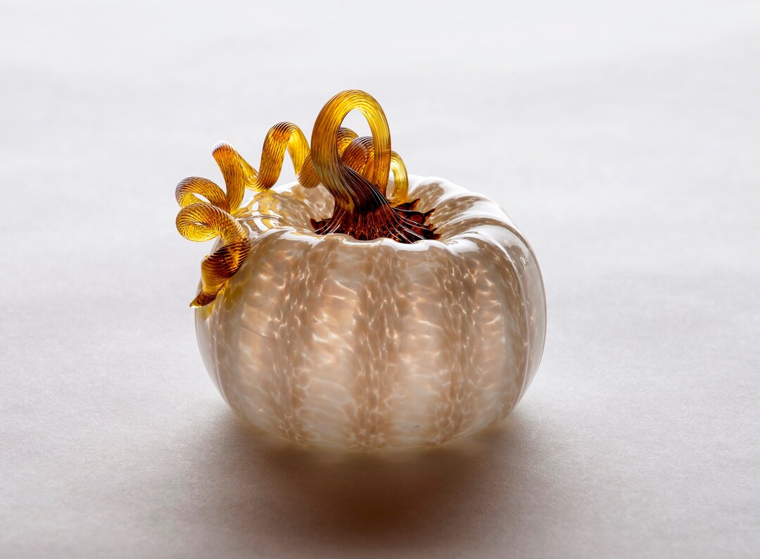 Small White Glass Pumpkin - Etsy