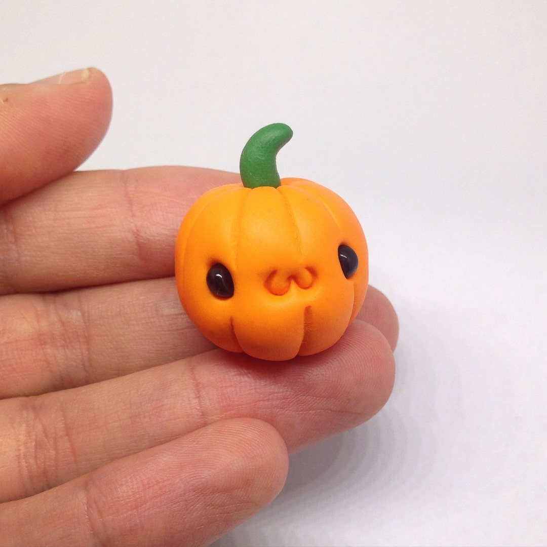 Miniature , Cute Little Pumpkin for Halloween, Clay Fimo - Figurine ...