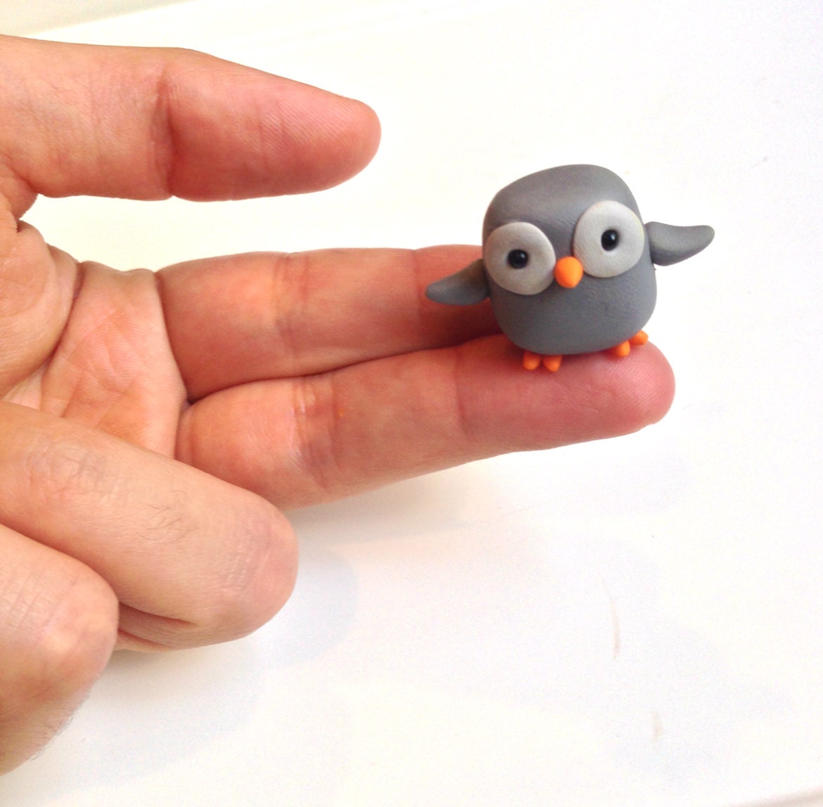 Polymer Clay Miniature Cute Little Owl Bird Figurine Fimo | Etsy