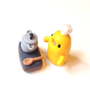 Miniature , Cute Little Kitchen Chef Polymer Clay Fimo - Figurine ...