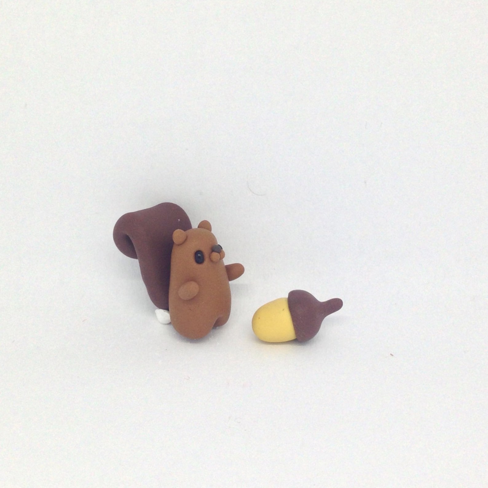 Miniature Squirrel and Acorn Cute Little Polymer Clay - Etsy Norway