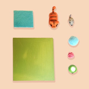 Polymer Clay Cat Set , Cute Figurine Fimo Cats - Kawaii Style Cat Kit ...