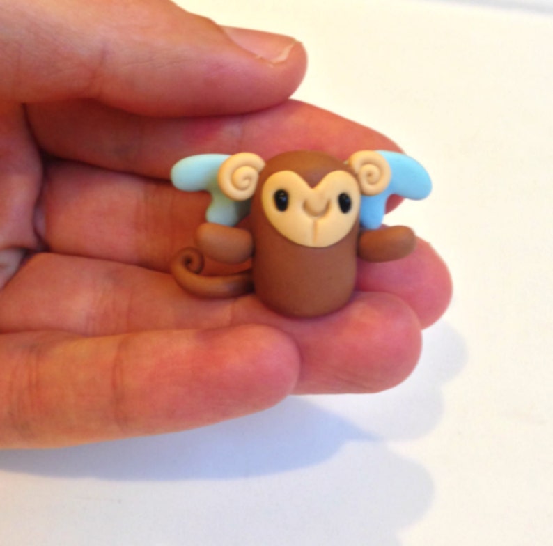 Polymer Clay Miniature Winged Monkey Cute Little Fimo - Etsy