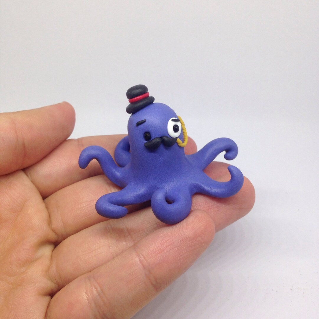 Professor Octopus Polymer Clay Miniature - Cute and Unique - Etsy
