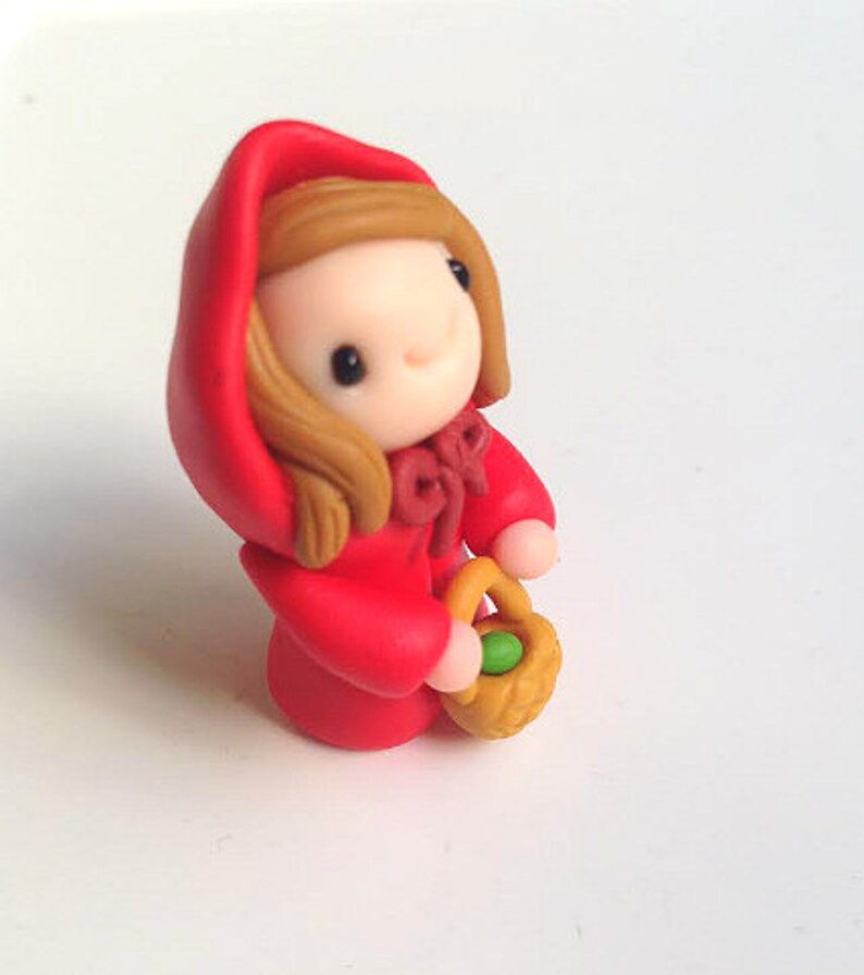 Polymer Clay Miniature Red Riding Hood and the Wolf Cute - Etsy