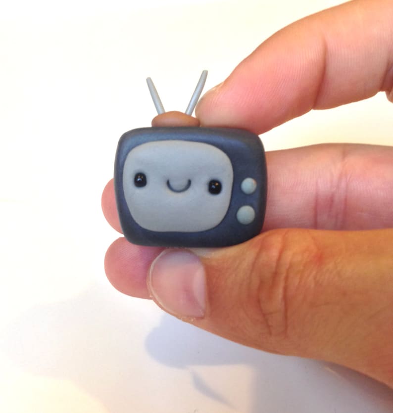 Miniature , Cute Television, Figurine Polymer Clay Fimo - Kawaii Style ...