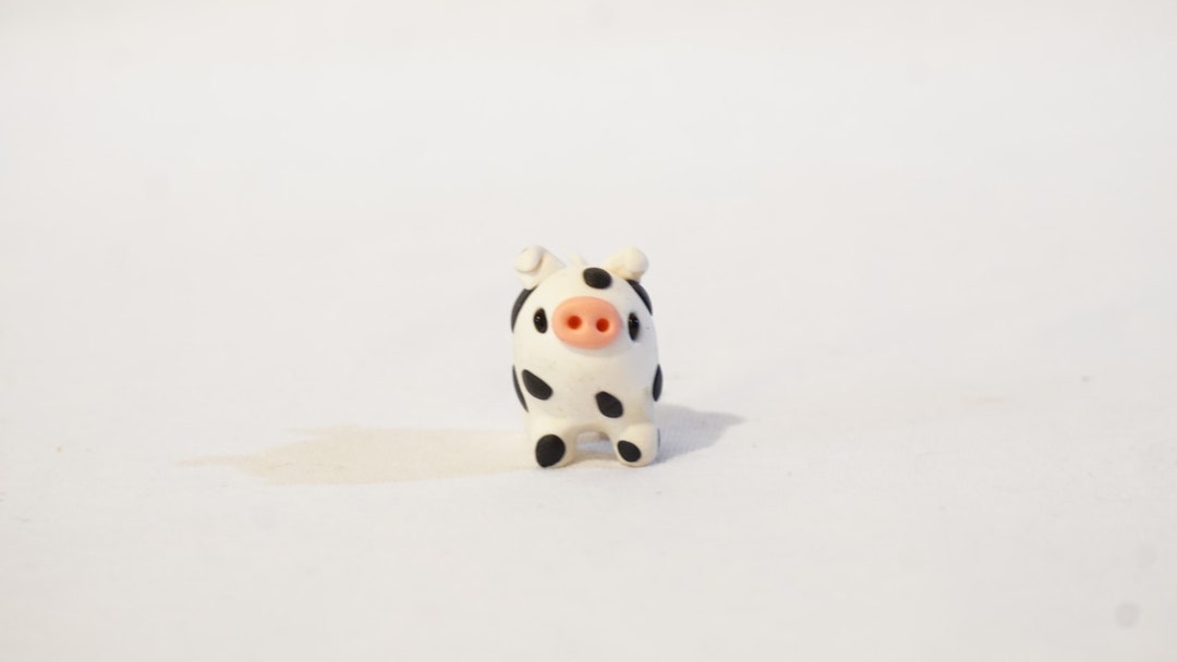 Cow Pig Polymer Clay Miniature Kawaii Style - Etsy