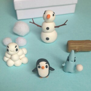Winter Fun Polymer Clay Set - Cute Snowman, Penguin, Ice Creature ...