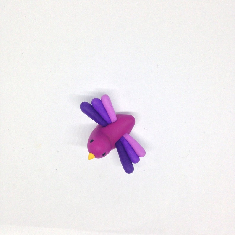Kawaii Purple Bird Clay Fimo Figurine Kawaii Style Bird for - Etsy ...