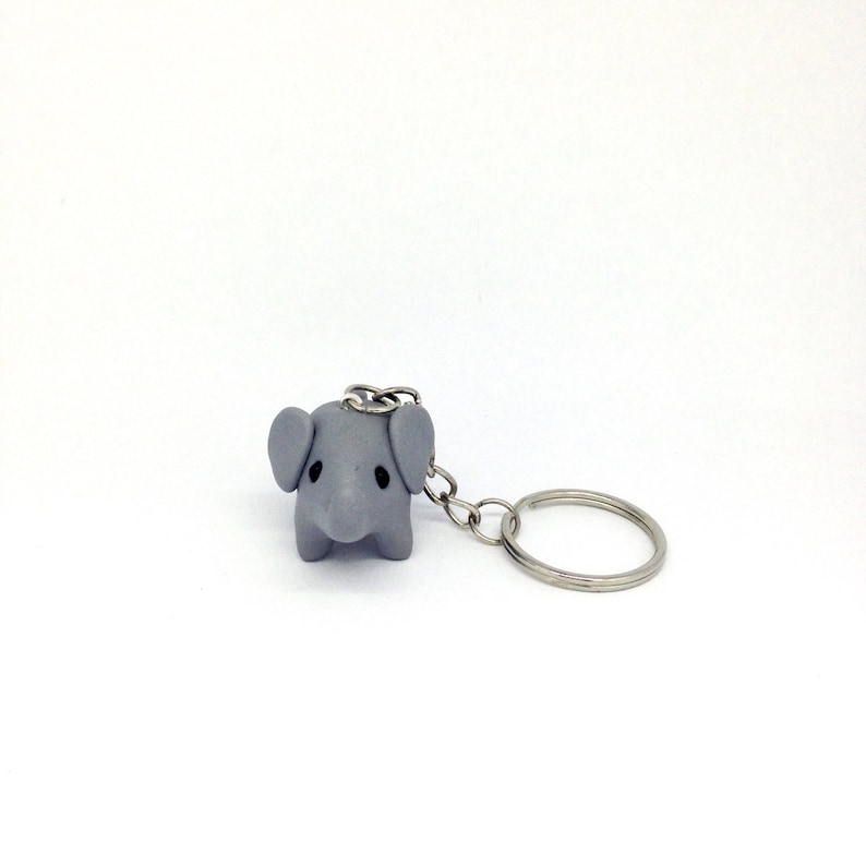 Polymer Clay Miniature Elephant Keychain Cute Little Fimo - Etsy