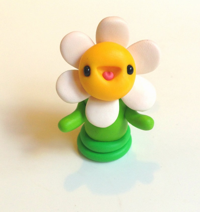 Miniature Cute Little Daisy Flower Clay Fimo Figurine - Etsy