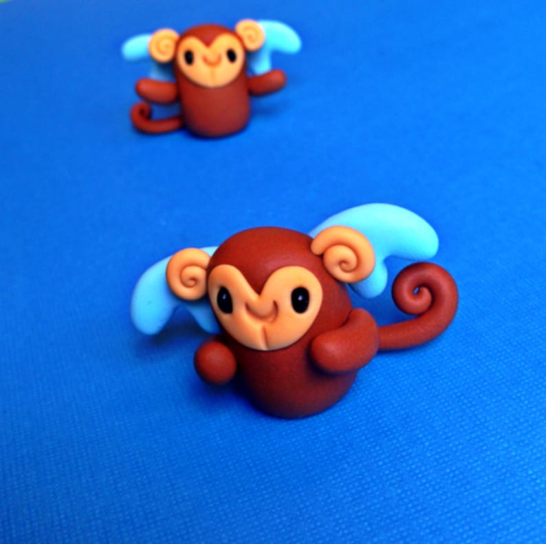 Polymer Clay Miniature Winged Monkey Cute Little Fimo - Etsy