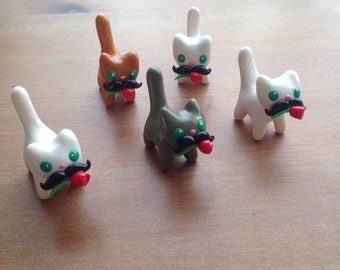 Polymer Clay Cat Set Cute Figurine Fimo Cats Kawaii Style | Etsy