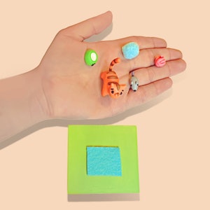 Polymer Clay Cat Set , Cute Figurine Fimo Cats - Kawaii Style Cat Kit ...