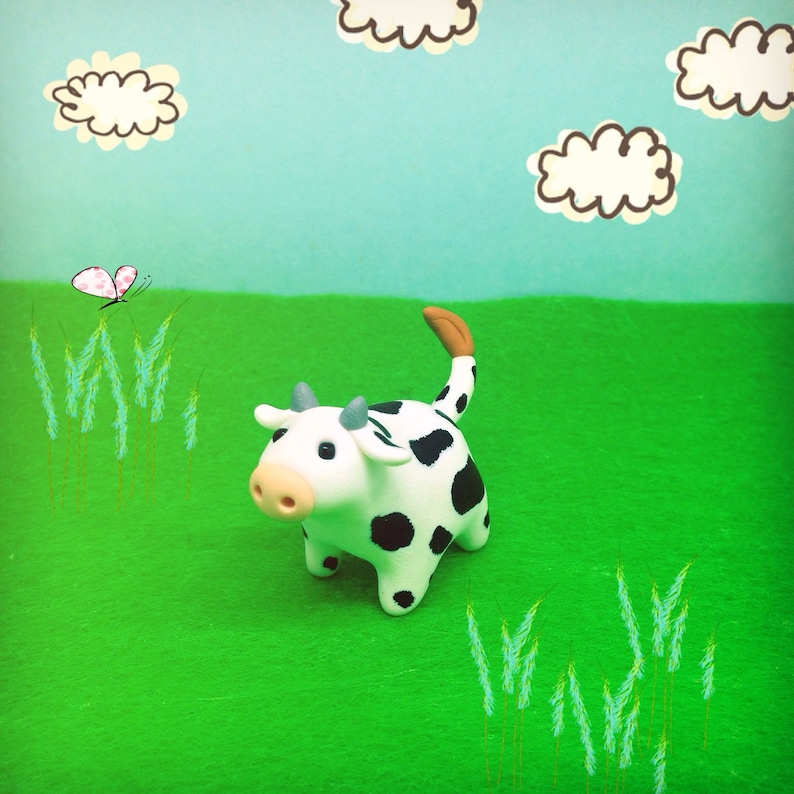 Polymer Clay Cow - Etsy