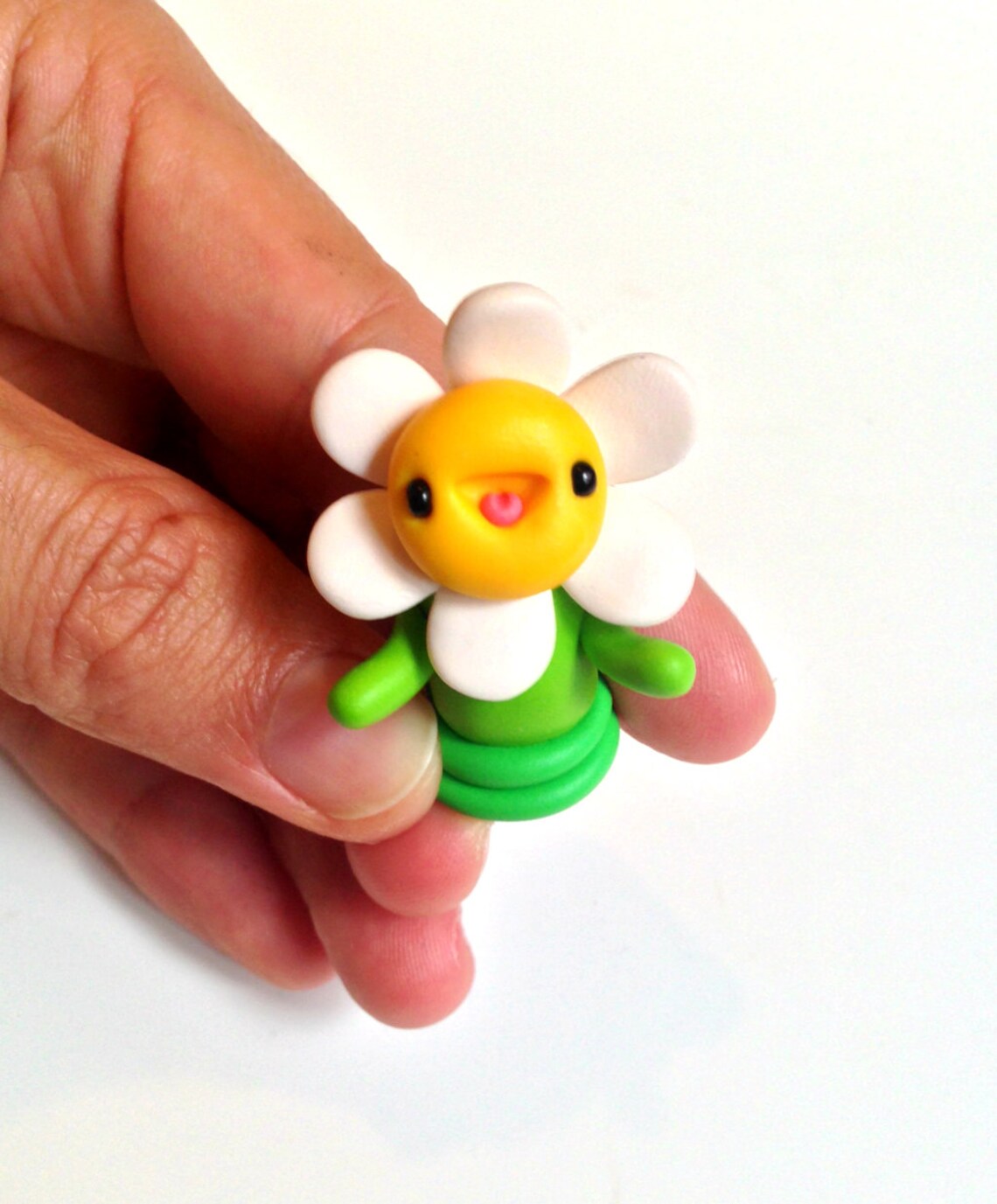 Miniature Cute Little Daisy Flower Clay Fimo Figurine | Etsy