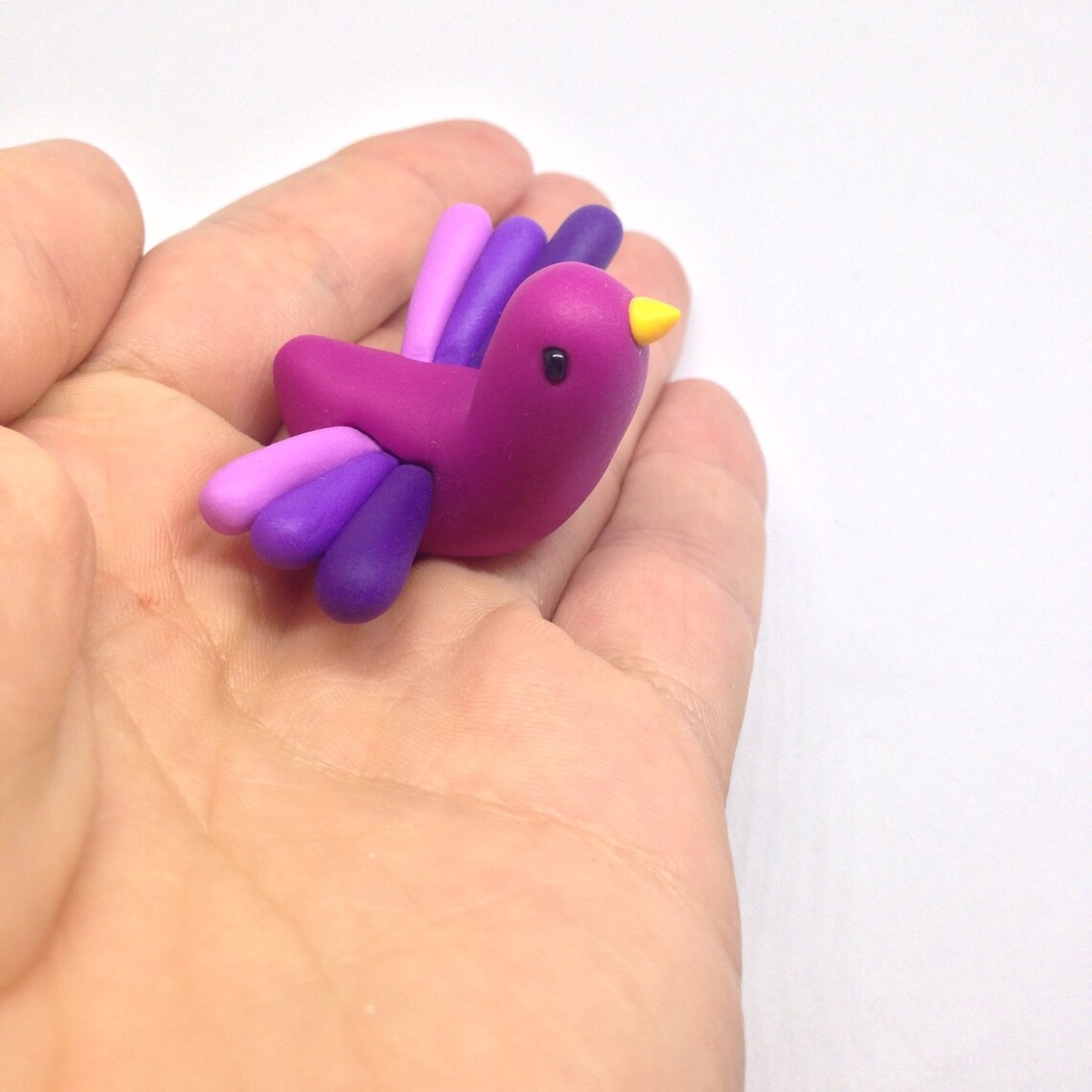 Kawaii Purple Bird Clay Fimo Figurine Kawaii Style Bird for - Etsy ...