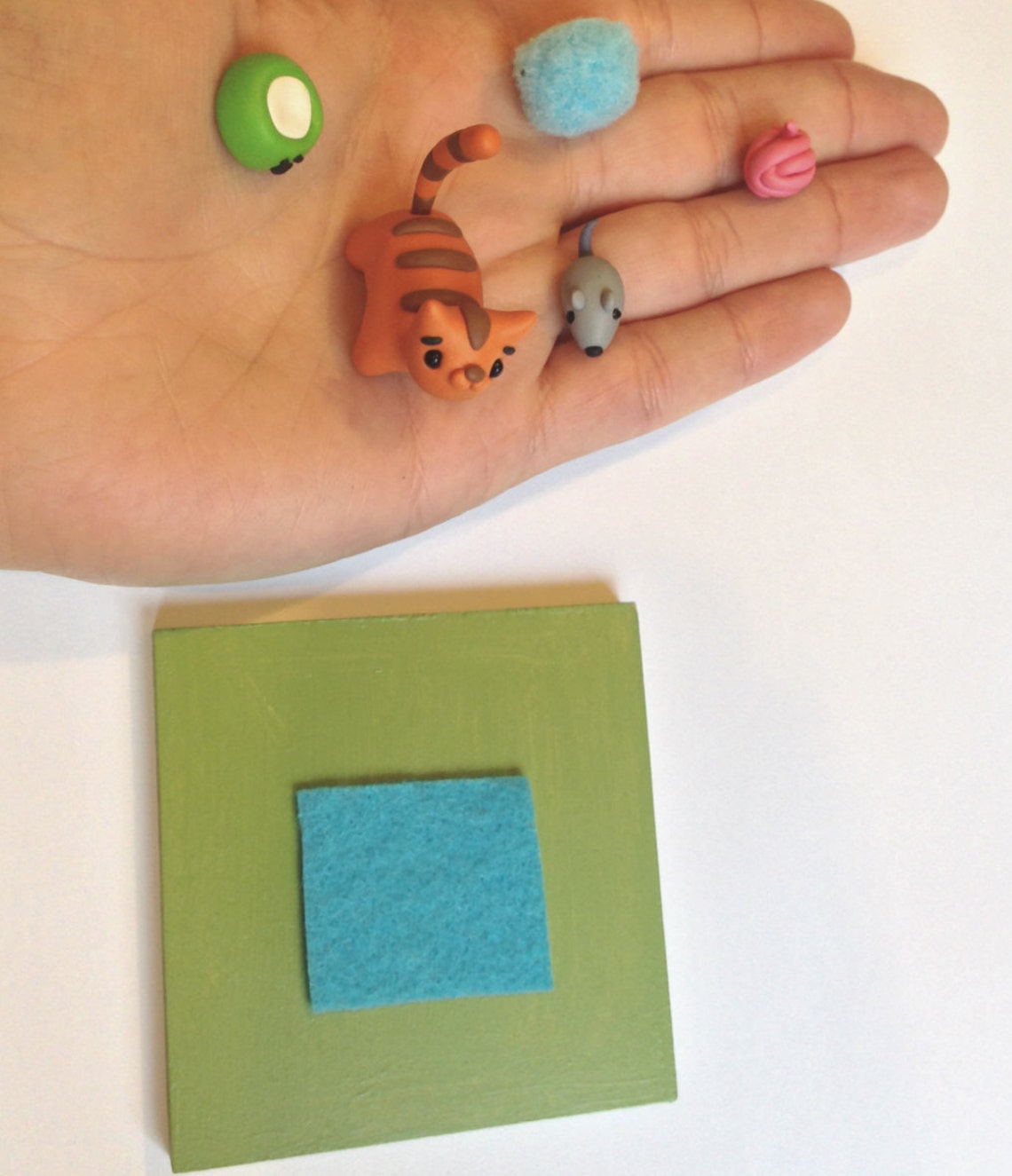 Polymer Clay Cat Set Cute Figurine Fimo Cats Kawaii Style - Etsy