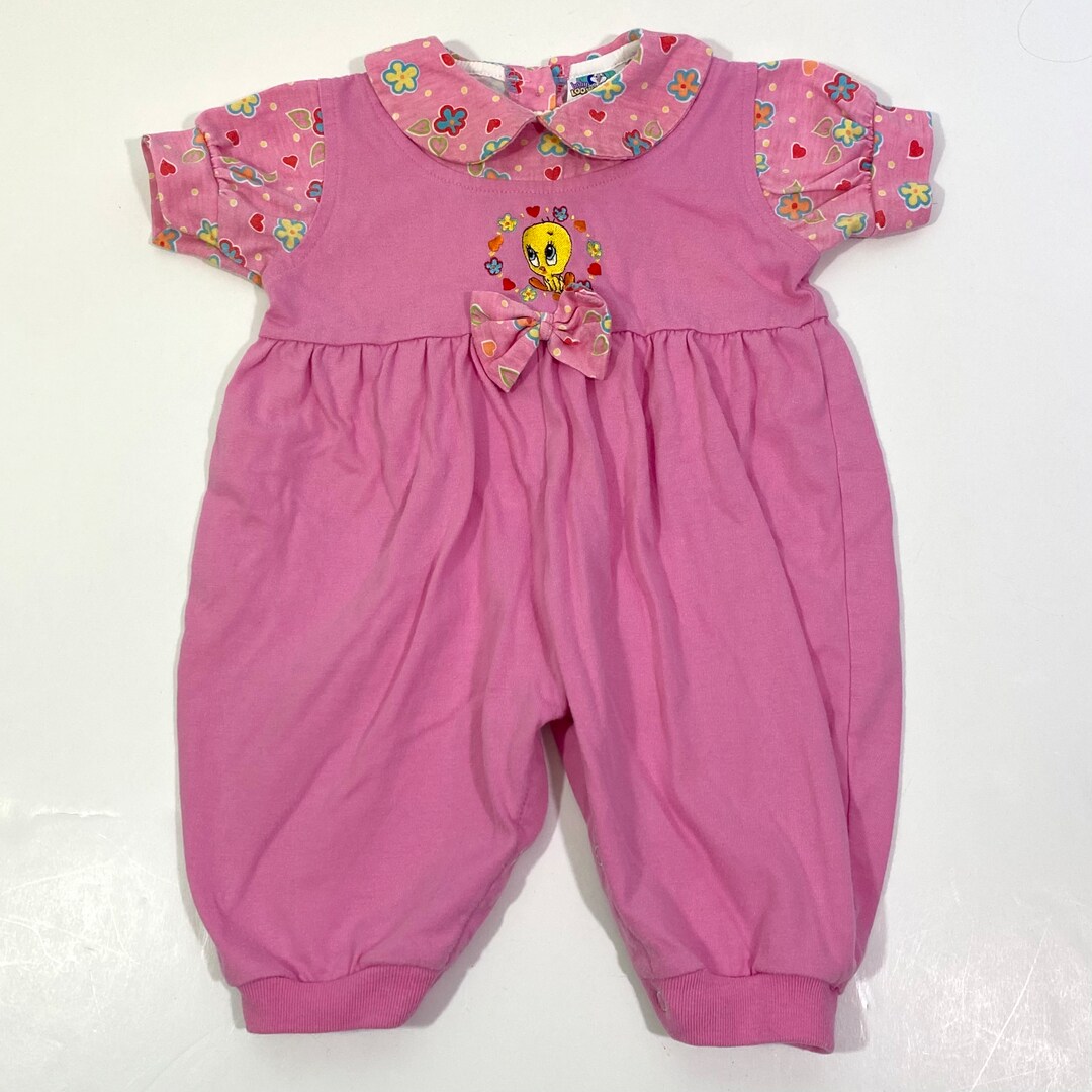Vintage 90s Baby Looney Tunes Tweety Bird Romper 6 9 Months - Etsy