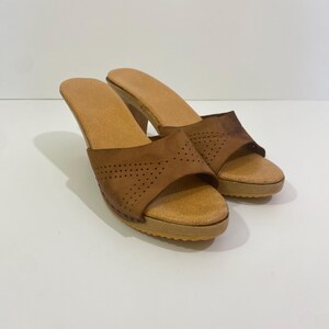 Womens Vintage 70s High Heeled Slides Size 9 Vintage High Heels 70s ...