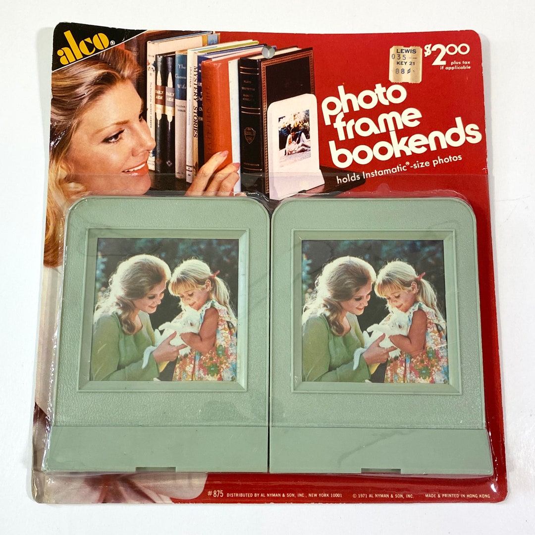 NOS Vintage 1971 Alco Photo Frame Bookends Vintage Bookends Plastic ...