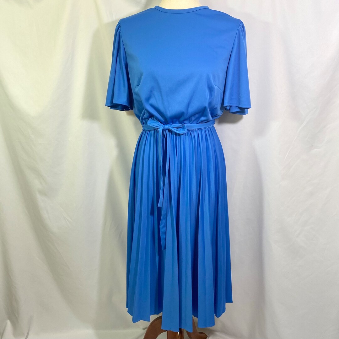 Vintage 80’s HHR Blue Midi Dress Medium Large - Vintage Midi Dress ...