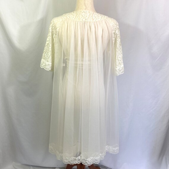Vintage 60’s Shadowline Sheer White Peignoir Small - … - Gem