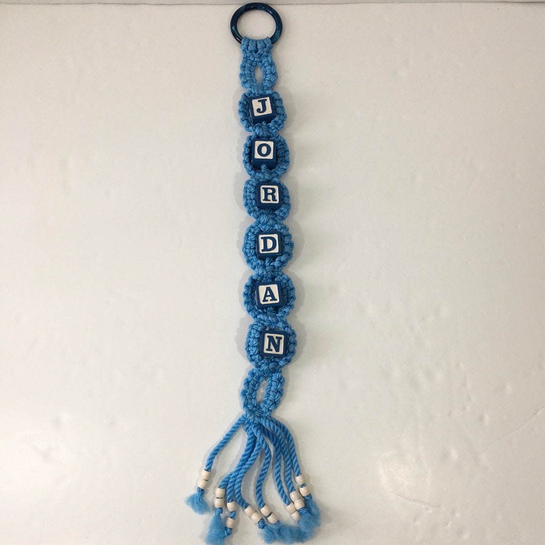 Vintage Handmade Macrame Jordan Alphabet Block Name Art - 80’s Macrame ...