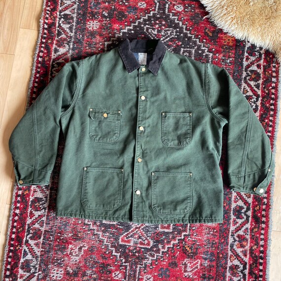 Vintage Carhartt Chore Jacket - Carhartt CB104 Green … - Gem